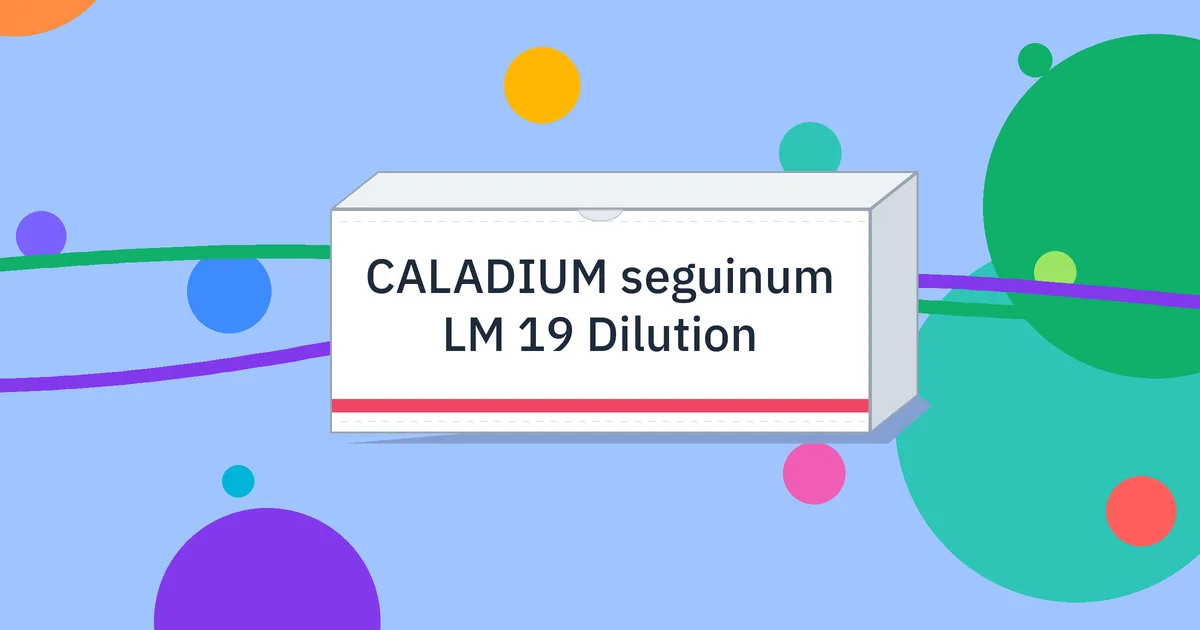 Symbolbild: Packung mit der Aufschrift CALADIUM seguinum LM 19 Dilution (PZN 13404035) – Verfügbarkeit und Bezug in Apotheken in Frankfurt am Main