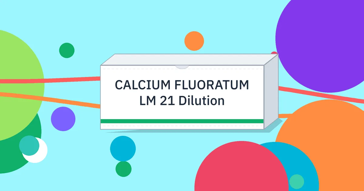 Symbolbild: Packung mit der Aufschrift CALCIUM FLUORATUM LM 21 Dilution (PZN 12804465) – Verfügbarkeit und Bezug in Apotheken in Frankfurt am Main