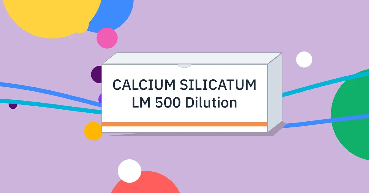 Symbolbild: Packung mit der Aufschrift CALCIUM SILICATUM LM 500 Dilution (PZN 13693016) – Verfügbarkeit und Bezug in Apotheken in Frankfurt am Main