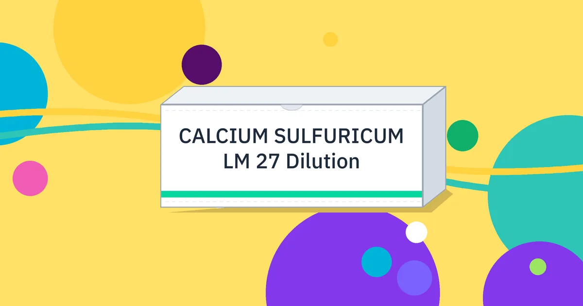 Symbolbild: Packung mit der Aufschrift CALCIUM SULFURICUM LM 27 Dilution (PZN 12807127) – Verfügbarkeit und Bezug in Apotheken in Frankfurt am Main