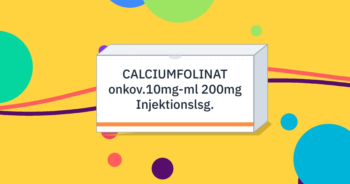 Symbolbild: Packung mit der Aufschrift CALCIUMFOLINAT onkov.10mg-ml 200mg Injektionslsg. (PZN 06415512) – Verfügbarkeit und Bezug in Apotheken in Frankfurt am Main