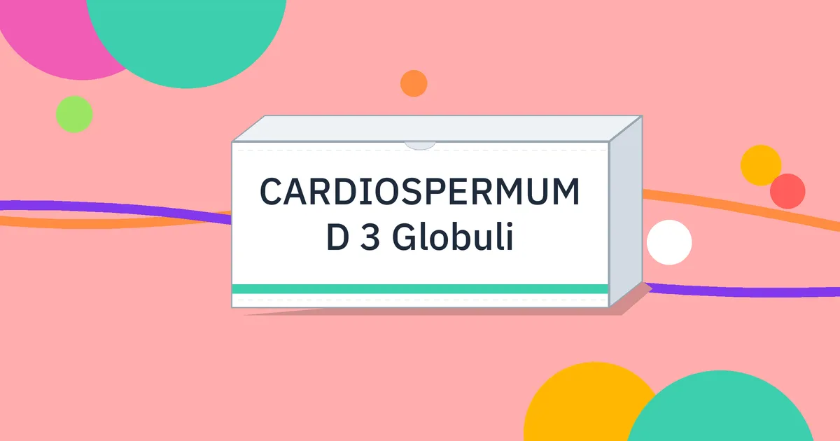 Symbolbild: Packung mit der Aufschrift CARDIOSPERMUM D 3 Globuli (PZN 03631540) – Verfügbarkeit und Bezug in Apotheken in Frankfurt am Main