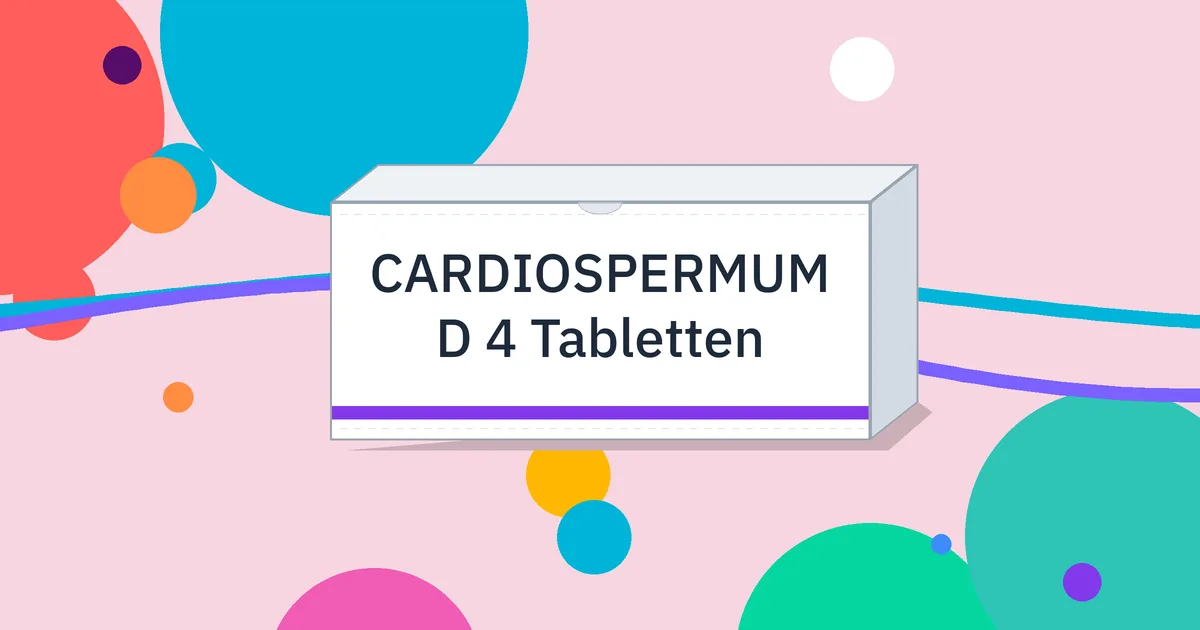 Symbolbild: Packung mit der Aufschrift CARDIOSPERMUM D 4 Tabletten (PZN 02895900) – Verfügbarkeit und Bezug in Apotheken in Frankfurt am Main