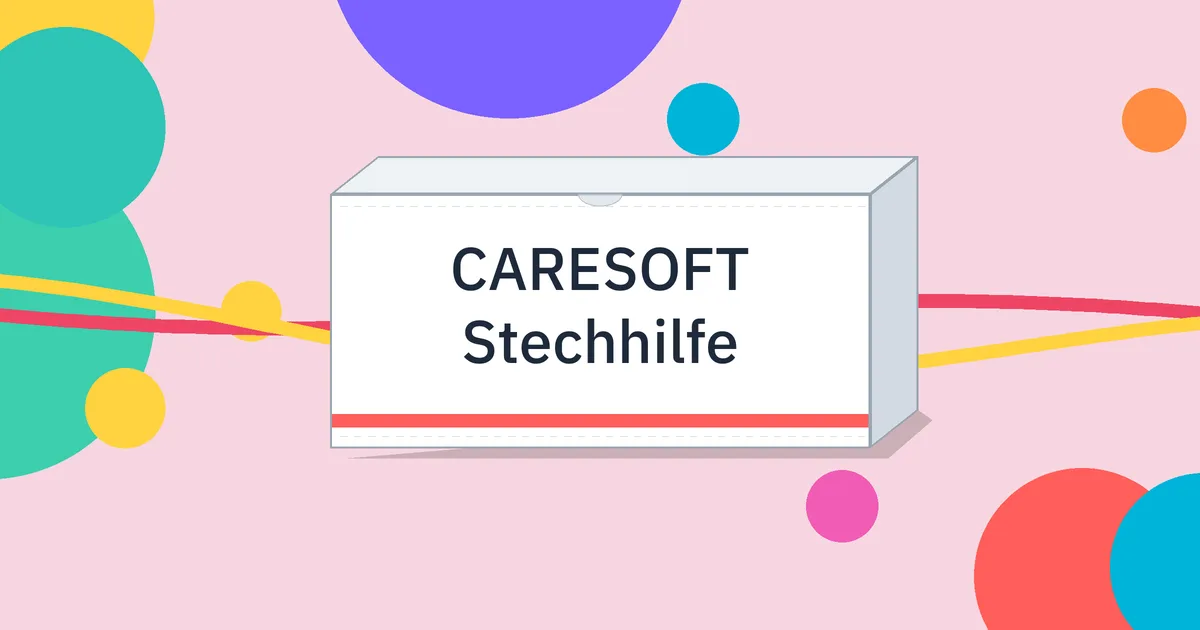 Symbolbild: Packung mit der Aufschrift CARESOFT Stechhilfe (PZN 19836356) – Verfügbarkeit und Bezug in Apotheken in Frankfurt am Main