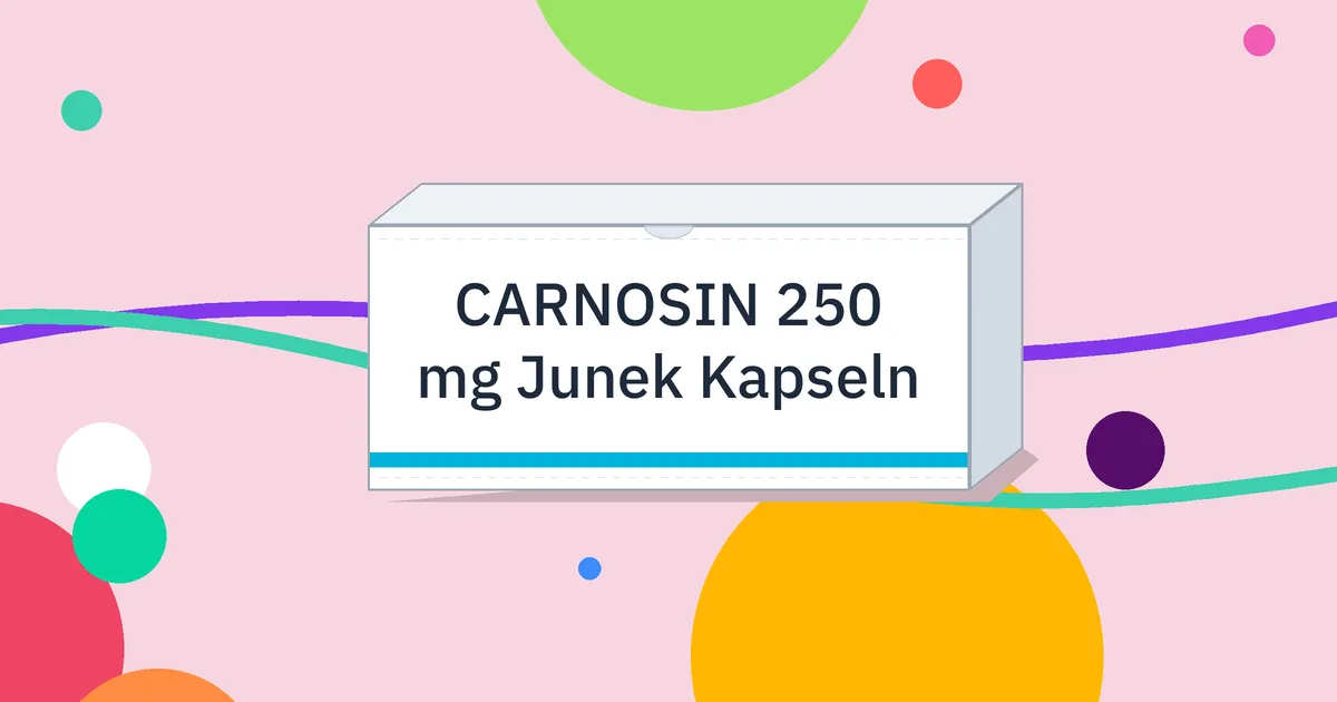 Symbolbild: Packung mit der Aufschrift CARNOSIN 250 mg Junek Kapseln (PZN 00985444) – Verfügbarkeit und Bezug in Apotheken in Frankfurt am Main