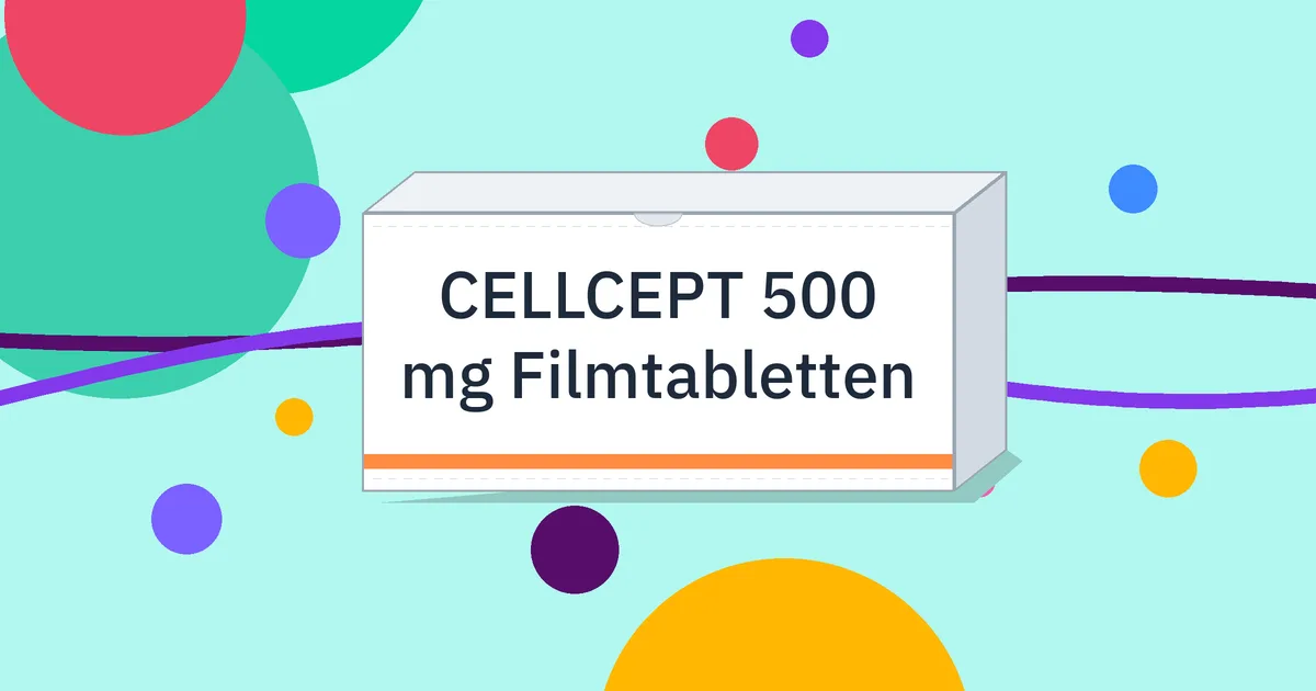 Symbolbild: Packung mit der Aufschrift CELLCEPT 500 mg Filmtabletten (PZN 14139859) – Verfügbarkeit und Bezug in Apotheken in Frankfurt am Main