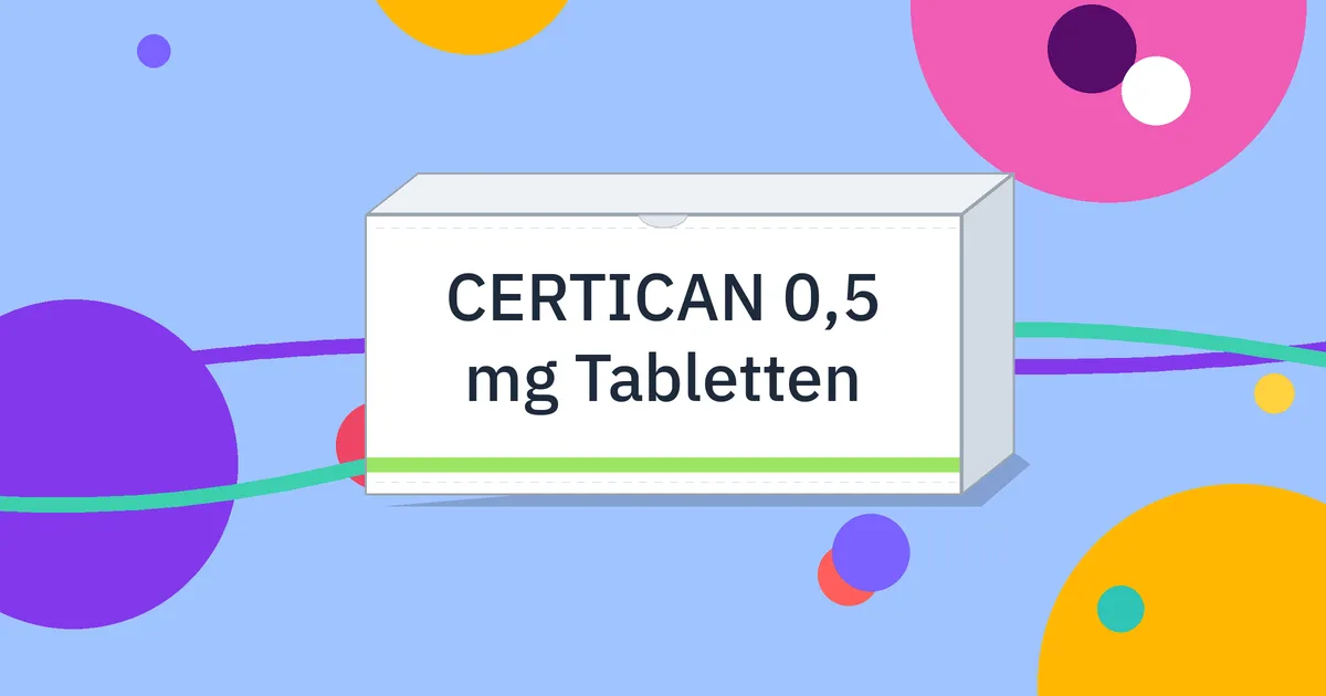 Symbolbild: Packung mit der Aufschrift CERTICAN 0,5 mg Tabletten (PZN 02066753) – Verfügbarkeit und Bezug in Apotheken in Frankfurt am Main