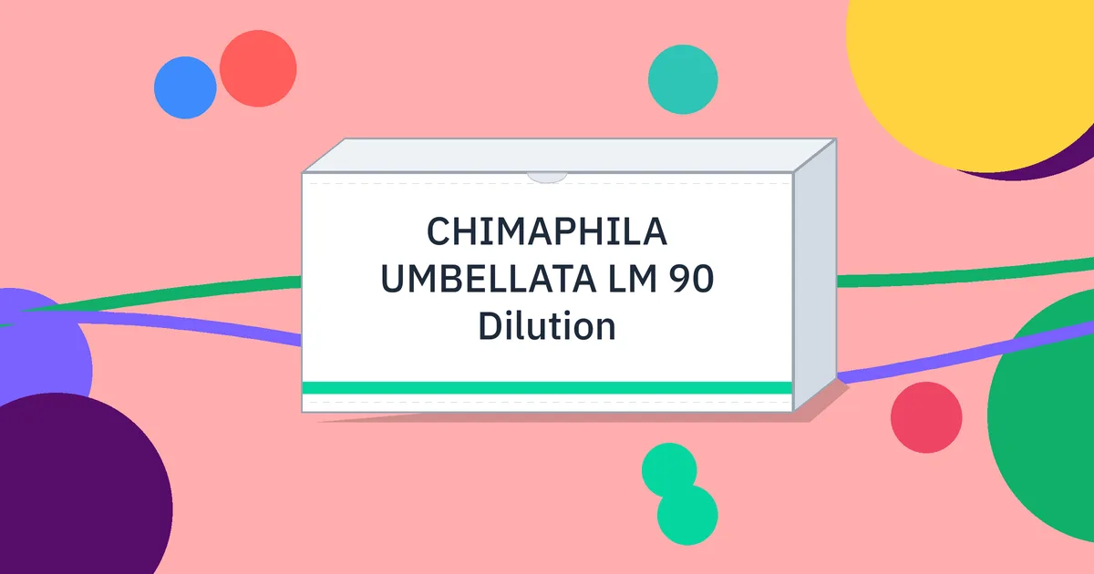 Symbolbild: Packung mit der Aufschrift CHIMAPHILA UMBELLATA LM 90 Dilution (PZN 12813665) – Verfügbarkeit und Bezug in Apotheken in Frankfurt am Main