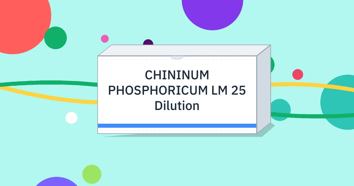 Symbolbild: Packung mit der Aufschrift CHININUM PHOSPHORICUM LM 25 Dilution (PZN 15867259) – Verfügbarkeit und Bezug in Apotheken in Frankfurt am Main