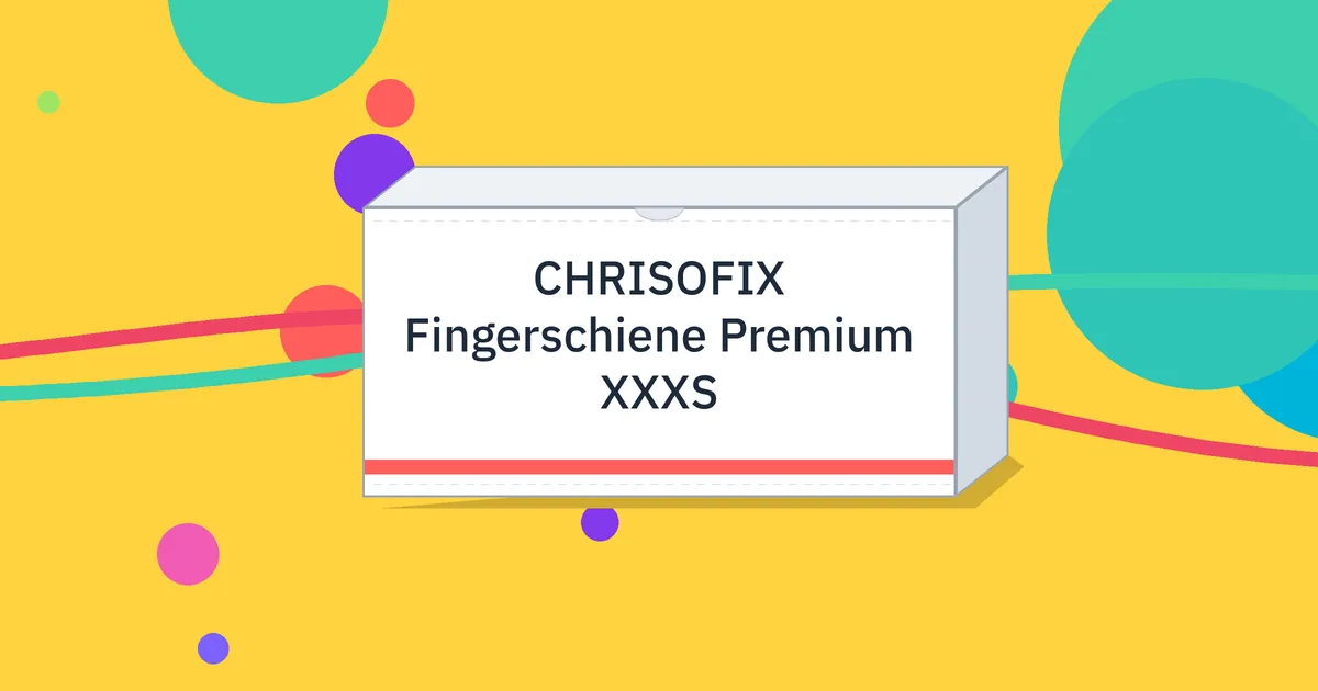 Symbolbild: Packung mit der Aufschrift CHRISOFIX Fingerschiene Premium XXXS (PZN 18172753) – Verfügbarkeit und Bezug in Apotheken in Frankfurt am Main