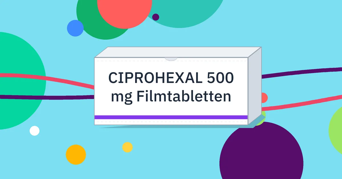 Symbolbild: Packung mit der Aufschrift CIPROHEXAL 500 mg Filmtabletten (PZN 01345824) – Verfügbarkeit und Bezug in Apotheken in Frankfurt am Main