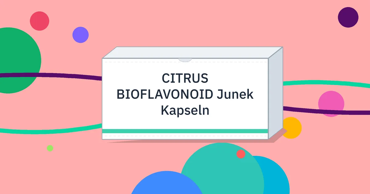 Symbolbild: Packung mit der Aufschrift CITRUS BIOFLAVONOID Junek Kapseln (PZN 06106604) – Verfügbarkeit und Bezug in Apotheken in Frankfurt am Main