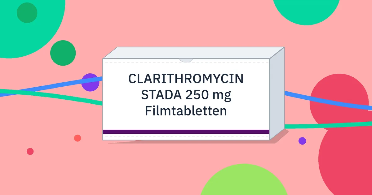 Symbolbild: Packung mit der Aufschrift CLARITHROMYCIN STADA 250 mg Filmtabletten (PZN 03702524) – Verfügbarkeit und Bezug in Apotheken in Frankfurt am Main