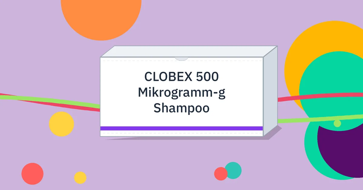 Symbolbild: Packung mit der Aufschrift CLOBEX 500 Mikrogramm-g Shampoo (PZN 09481610) – Verfügbarkeit und Bezug in Apotheken in Frankfurt am Main