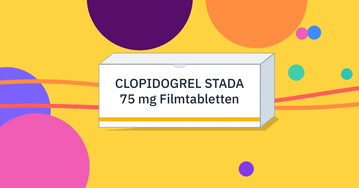 Symbolbild: Packung mit der Aufschrift CLOPIDOGREL STADA 75 mg Filmtabletten (PZN 17848792) – Verfügbarkeit und Bezug in Apotheken in Frankfurt am Main