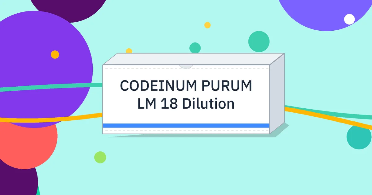 Symbolbild: Packung mit der Aufschrift CODEINUM PURUM LM 18 Dilution (PZN 12830505) – Verfügbarkeit und Bezug in Apotheken in Frankfurt am Main