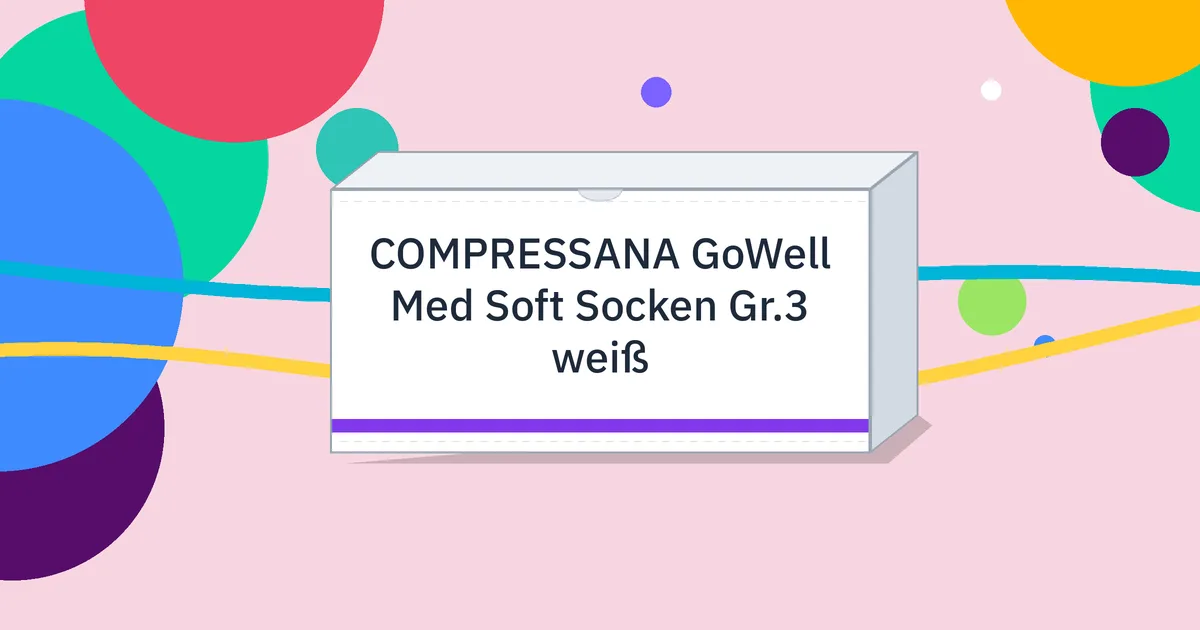 Symbolbild: Packung mit der Aufschrift COMPRESSANA GoWell Med Soft Socken Gr.3 weiß (PZN 05143098) – Verfügbarkeit und Bezug in Apotheken in Frankfurt am Main