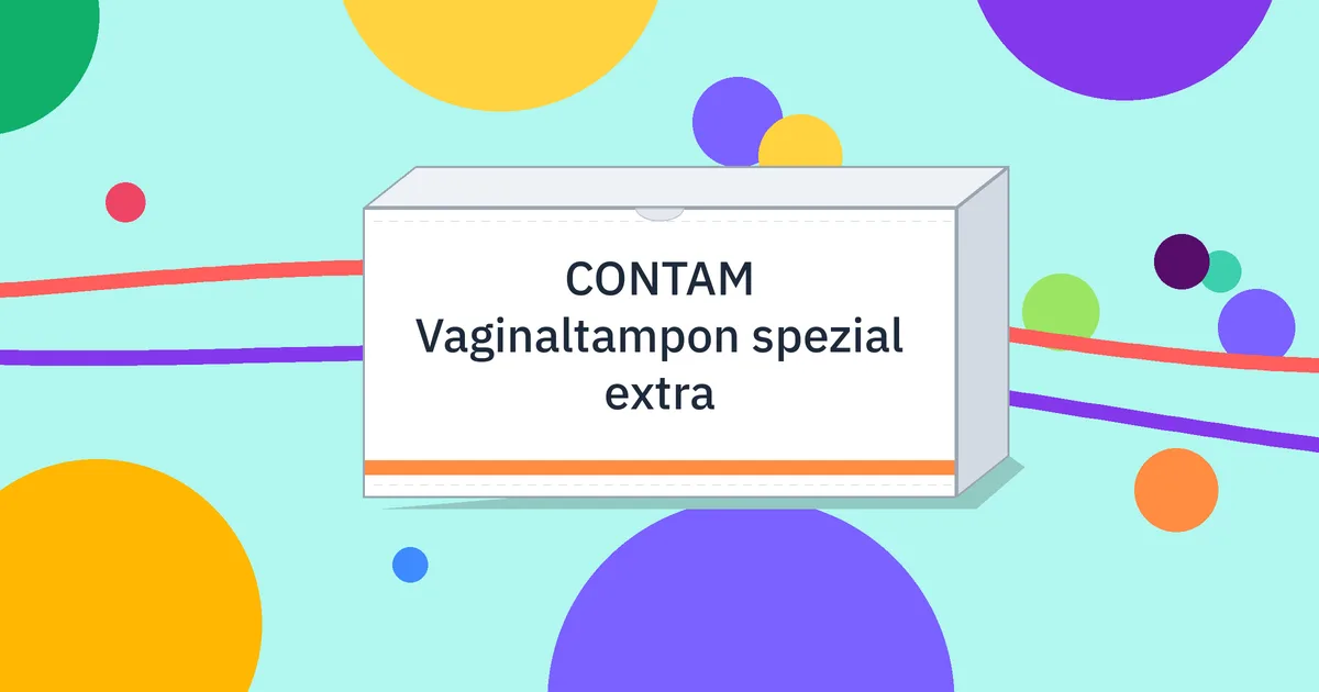 Symbolbild: Packung mit der Aufschrift CONTAM Vaginaltampon spezial extra (PZN 02450581) – Verfügbarkeit und Bezug in Apotheken in Frankfurt am Main