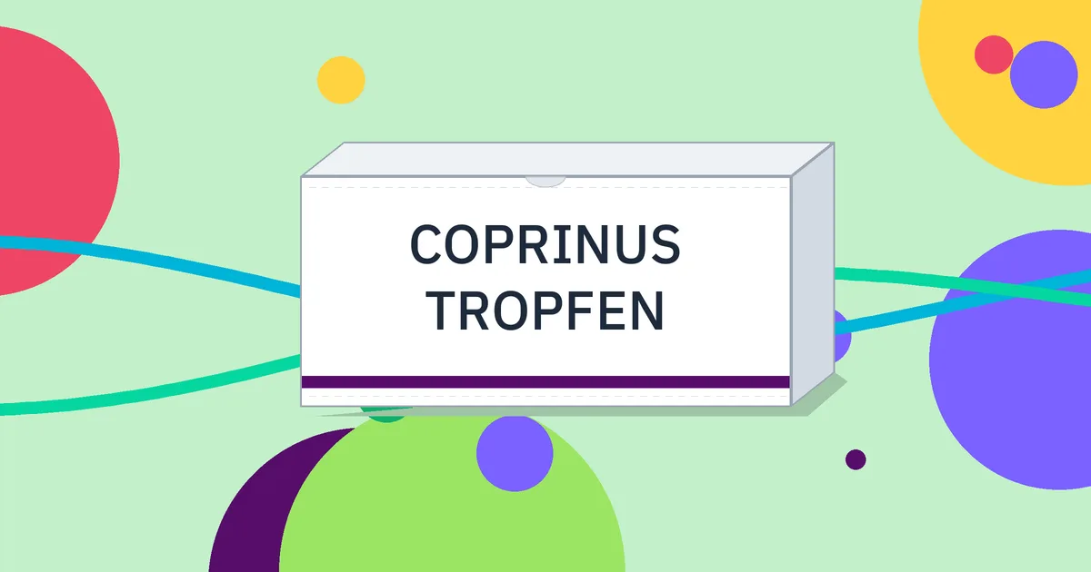 Symbolbild: Packung mit der Aufschrift COPRINUS TROPFEN (PZN 15229139) – Verfügbarkeit und Bezug in Apotheken in Frankfurt am Main