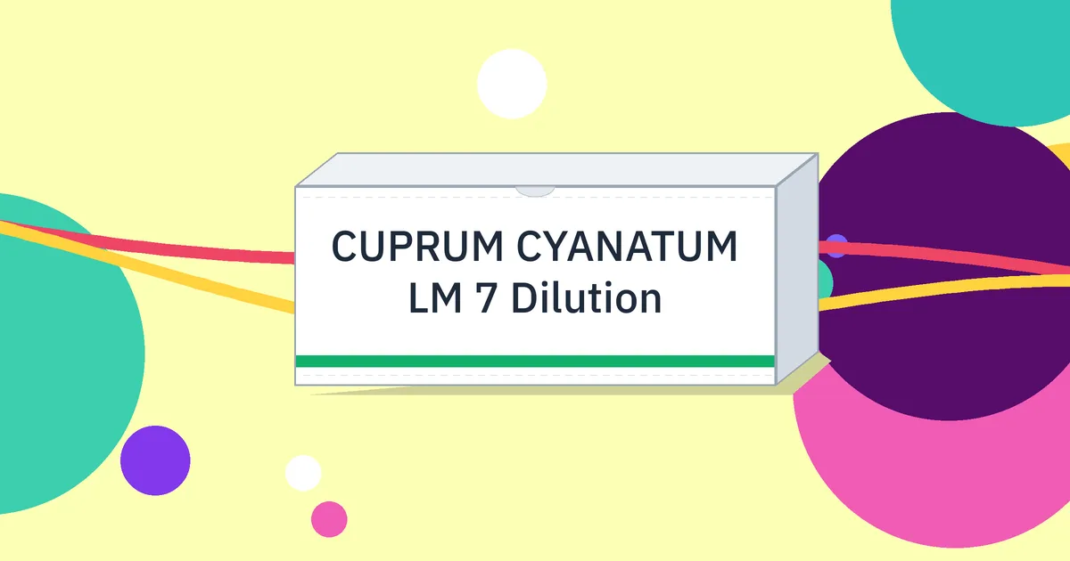 Symbolbild: Packung mit der Aufschrift CUPRUM CYANATUM LM 7 Dilution (PZN 13458114) – Verfügbarkeit und Bezug in Apotheken in Frankfurt am Main