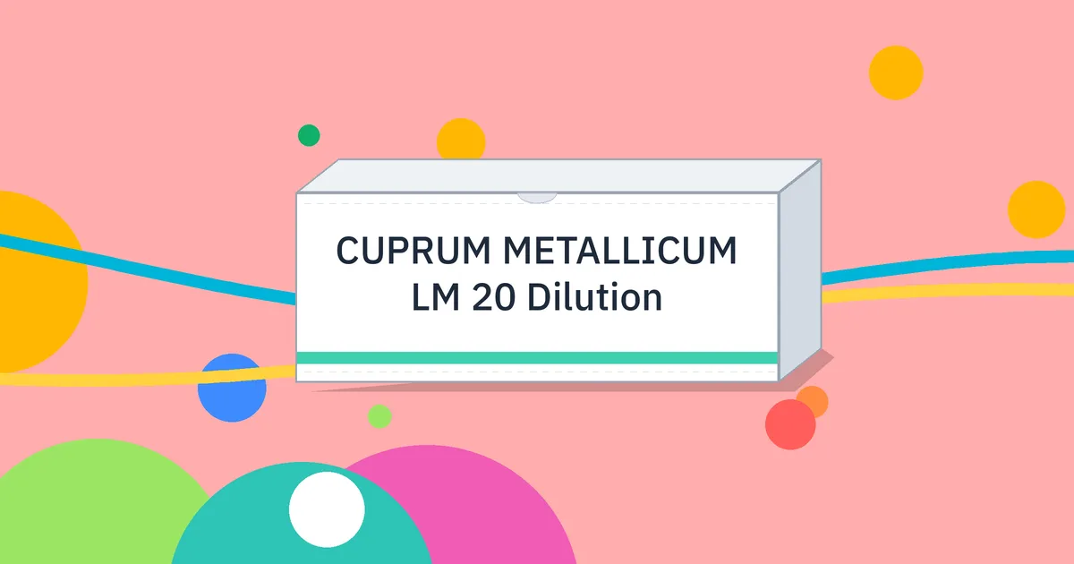 Symbolbild: Packung mit der Aufschrift CUPRUM METALLICUM LM 20 Dilution (PZN 12838228) – Verfügbarkeit und Bezug in Apotheken in Frankfurt am Main