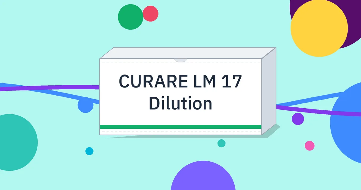 Symbolbild: Packung mit der Aufschrift CURARE LM 17 Dilution (PZN 12839570) – Verfügbarkeit und Bezug in Apotheken in Frankfurt am Main