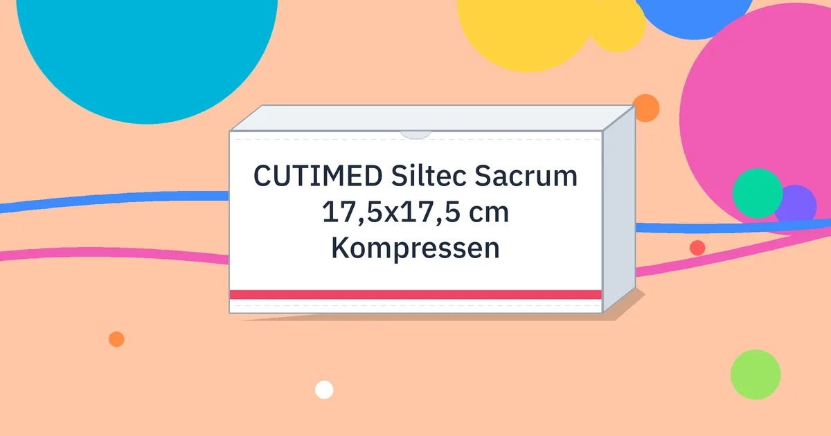 Symbolbild: Packung mit der Aufschrift CUTIMED Siltec Sacrum 17,5x17,5 cm Kompressen (PZN 19472724) – Verfügbarkeit und Bezug in Apotheken in Frankfurt am Main