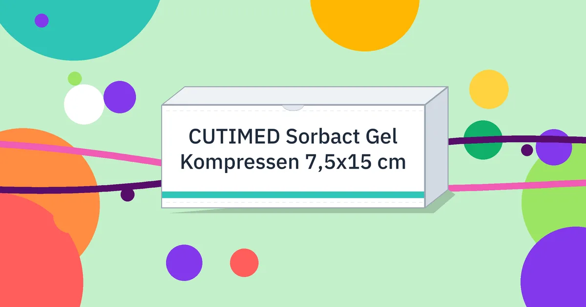 Symbolbild: Packung mit der Aufschrift CUTIMED Sorbact Gel Kompressen 7,5x15 cm (PZN 20329742) – Verfügbarkeit und Bezug in Apotheken in Frankfurt am Main