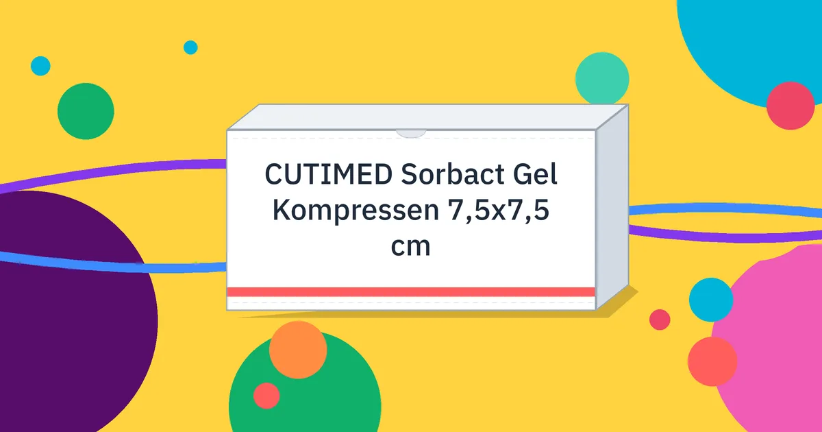 Symbolbild: Packung mit der Aufschrift CUTIMED Sorbact Gel Kompressen 7,5x7,5 cm (PZN 12505900) – Verfügbarkeit und Bezug in Apotheken in Frankfurt am Main