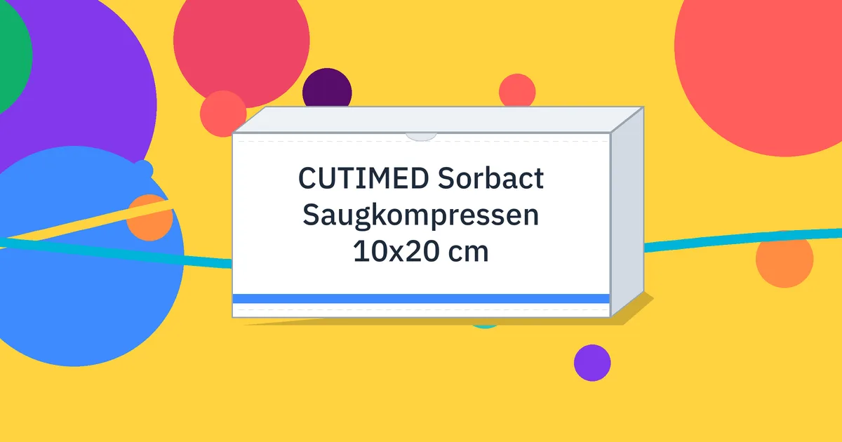 Symbolbild: Packung mit der Aufschrift CUTIMED Sorbact Saugkompressen 10x20 cm (PZN 17433878) – Verfügbarkeit und Bezug in Apotheken in Frankfurt am Main