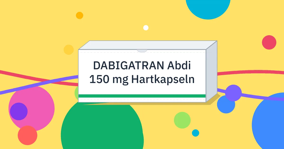 Symbolbild: Packung mit der Aufschrift DABIGATRAN Abdi 150 mg Hartkapseln (PZN 20718099) – Verfügbarkeit und Bezug in Apotheken in Frankfurt am Main