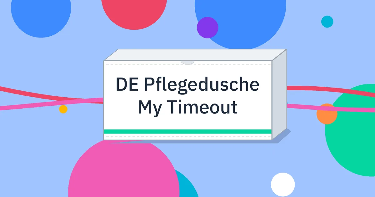 Symbolbild: Packung mit der Aufschrift DE Pflegedusche My Timeout (PZN 17922867) – Verfügbarkeit und Bezug in Apotheken in Frankfurt am Main