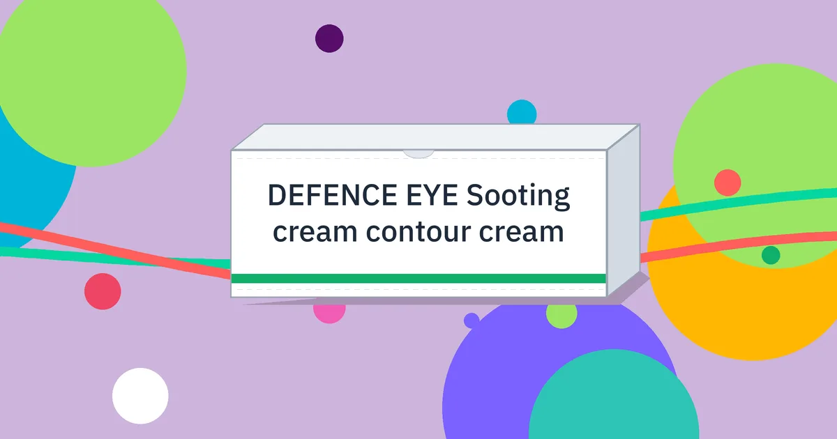 Symbolbild: Packung mit der Aufschrift DEFENCE EYE Sooting cream contour cream (PZN 11890534) – Verfügbarkeit und Bezug in Apotheken in Frankfurt am Main