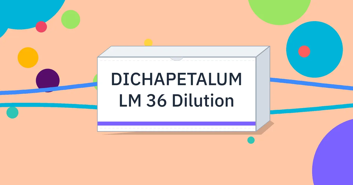 Symbolbild: Packung mit der Aufschrift DICHAPETALUM LM 36 Dilution (PZN 13464468) – Verfügbarkeit und Bezug in Apotheken in Frankfurt am Main