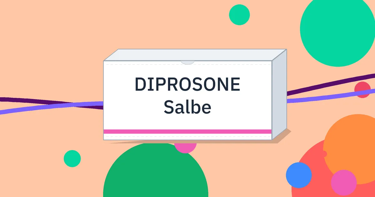 Symbolbild: Packung mit der Aufschrift DIPROSONE Salbe (PZN 01854299) – Verfügbarkeit und Bezug in Apotheken in Frankfurt am Main