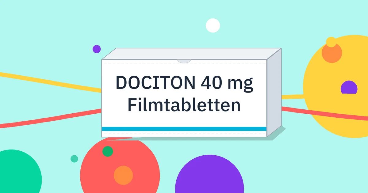 Symbolbild: Packung mit der Aufschrift DOCITON 40 mg Filmtabletten (PZN 02492993) – Verfügbarkeit und Bezug in Apotheken in Frankfurt am Main