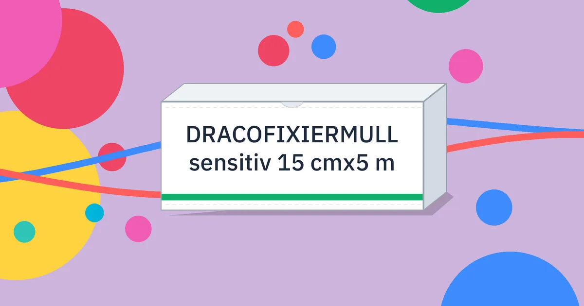 Symbolbild: Packung mit der Aufschrift DRACOFIXIERMULL sensitiv 15 cmx5 m (PZN 16890071) – Verfügbarkeit und Bezug in Apotheken in Frankfurt am Main