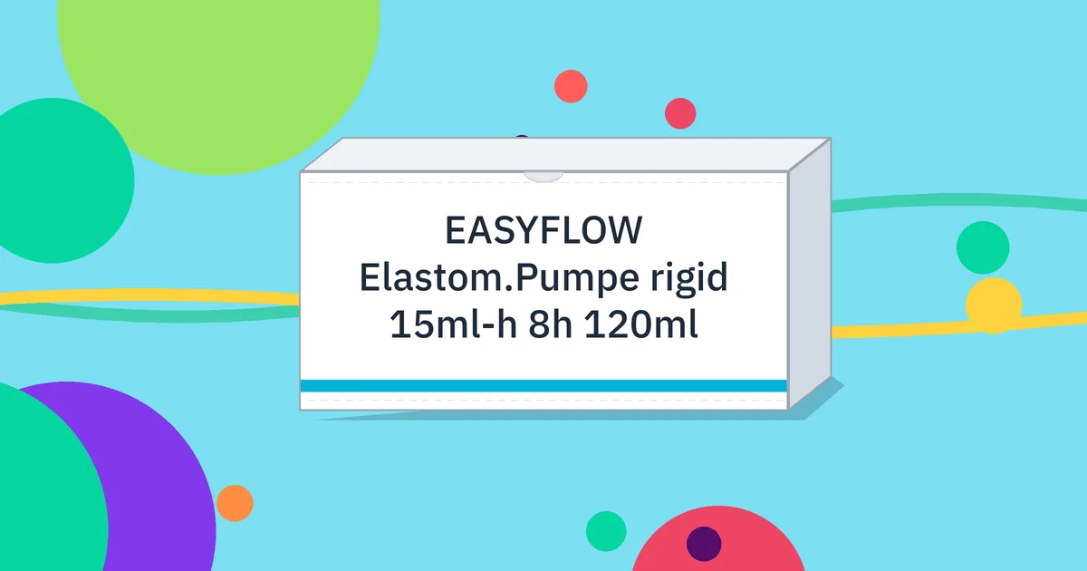 Symbolbild: Packung mit der Aufschrift EASYFLOW Elastom.Pumpe rigid 15ml-h 8h 120ml (PZN 19262688) – Verfügbarkeit und Bezug in Apotheken in Frankfurt am Main