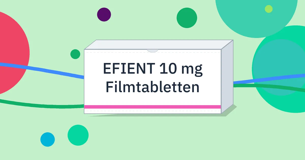 Symbolbild: Packung mit der Aufschrift EFIENT 10 mg Filmtabletten (PZN 05906484) – Verfügbarkeit und Bezug in Apotheken in Frankfurt am Main