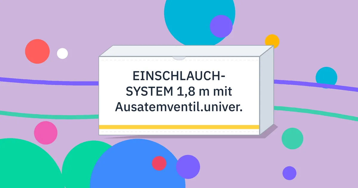 Symbolbild: Packung mit der Aufschrift EINSCHLAUCH-SYSTEM 1,8 m mit Ausatemventil.univer. (PZN 16955847) – Verfügbarkeit und Bezug in Apotheken in Frankfurt am Main
