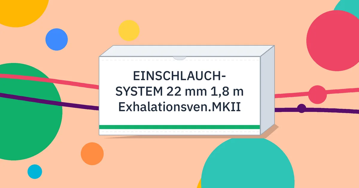 Symbolbild: Packung mit der Aufschrift EINSCHLAUCH-SYSTEM 22 mm 1,8 m Exhalationsven.MKII (PZN 16787999) – Verfügbarkeit und Bezug in Apotheken in Frankfurt am Main