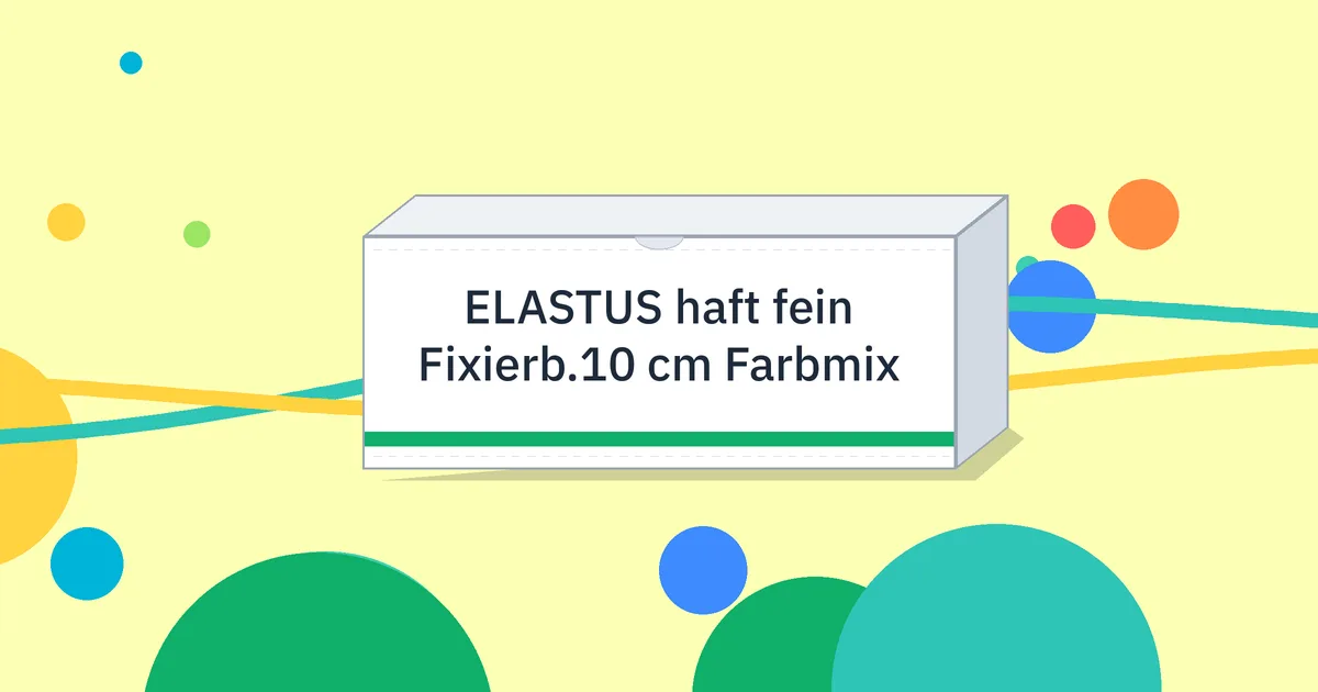 Symbolbild: Packung mit der Aufschrift ELASTUS haft fein Fixierb.10 cm Farbmix (PZN 06684057) – Verfügbarkeit und Bezug in Apotheken in Frankfurt am Main