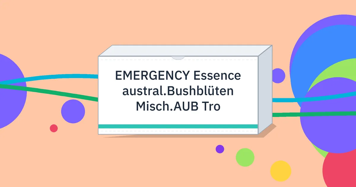 Symbolbild: Packung mit der Aufschrift EMERGENCY Essence austral.Bushblüten Misch.AUB Tro (PZN 05000909) – Verfügbarkeit und Bezug in Apotheken in Frankfurt am Main