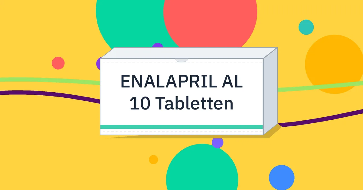 Symbolbild: Packung mit der Aufschrift ENALAPRIL AL 10 Tabletten (PZN 01097740) – Verfügbarkeit und Bezug in Apotheken in Frankfurt am Main