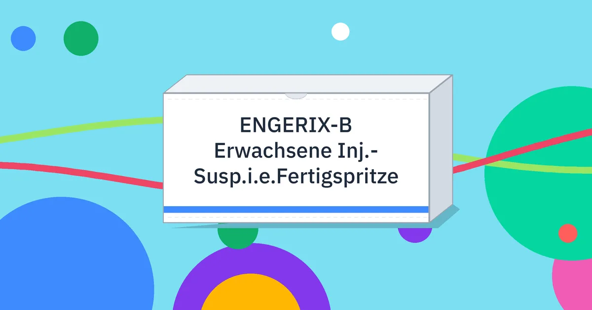 Symbolbild: Packung mit der Aufschrift ENGERIX-B Erwachsene Inj.-Susp.i.e.Fertigspritze (PZN 15629755) – Verfügbarkeit und Bezug in Apotheken in Frankfurt am Main