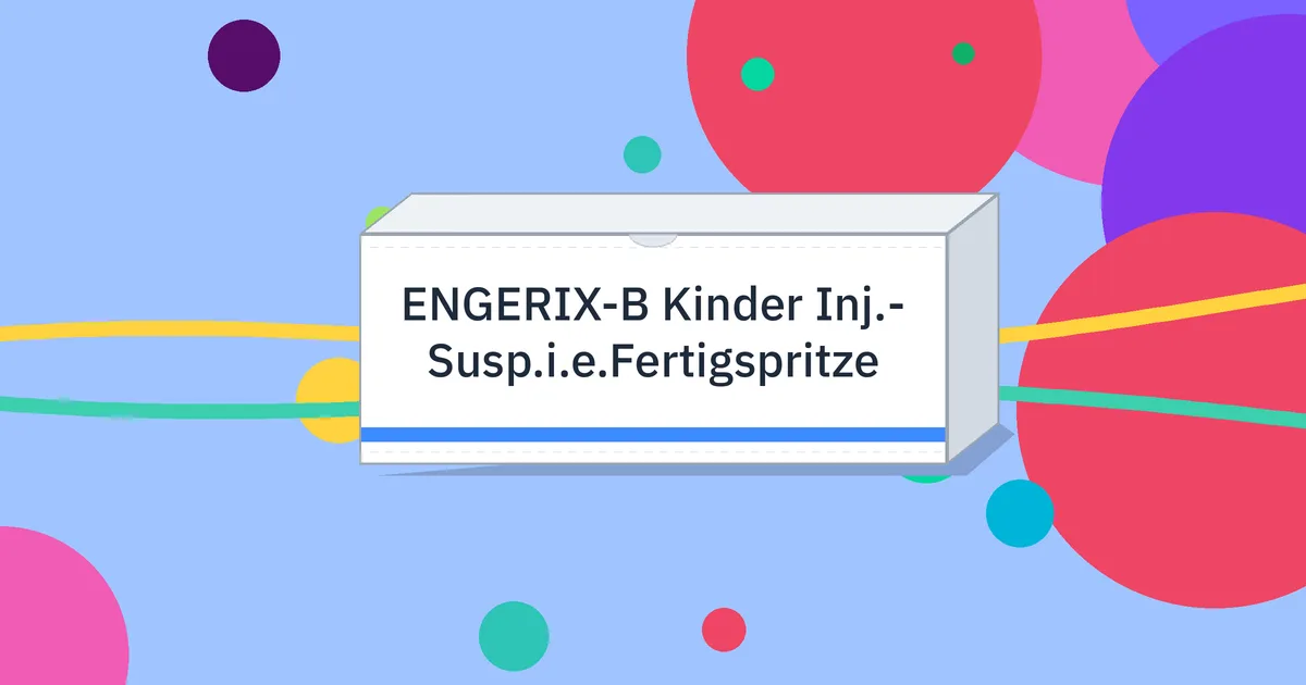 Symbolbild: Packung mit der Aufschrift ENGERIX-B Kinder Inj.-Susp.i.e.Fertigspritze (PZN 08853297) – Verfügbarkeit und Bezug in Apotheken in Frankfurt am Main