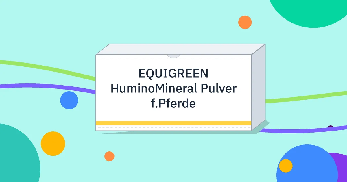 Symbolbild: Packung mit der Aufschrift EQUIGREEN HuminoMineral Pulver f.Pferde (PZN 15234413) – Verfügbarkeit und Bezug in Apotheken in Frankfurt am Main