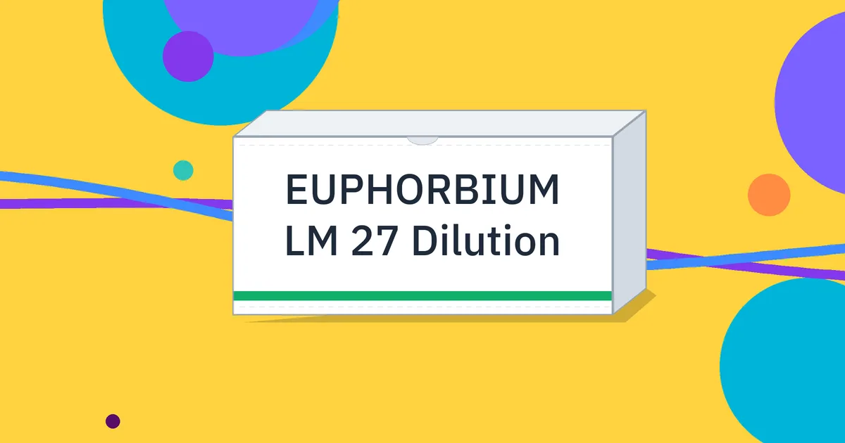 Symbolbild: Packung mit der Aufschrift EUPHORBIUM LM 27 Dilution (PZN 13483394) – Verfügbarkeit und Bezug in Apotheken in Frankfurt am Main