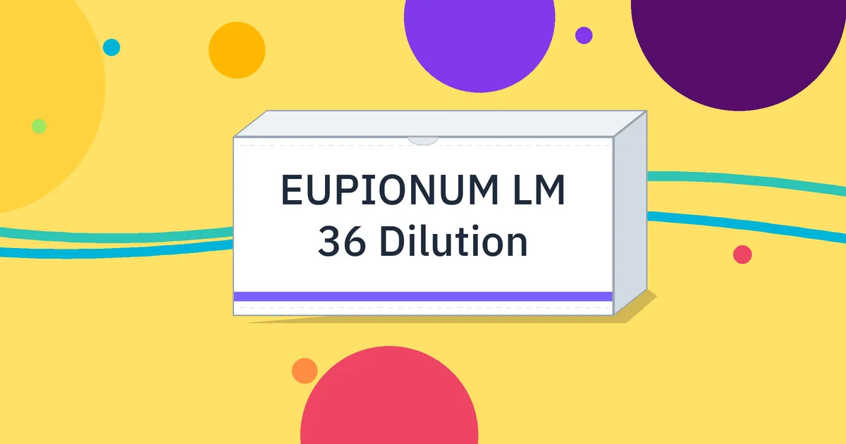 Symbolbild: Packung mit der Aufschrift EUPIONUM LM 36 Dilution (PZN 13483916) – Verfügbarkeit und Bezug in Apotheken in Frankfurt am Main