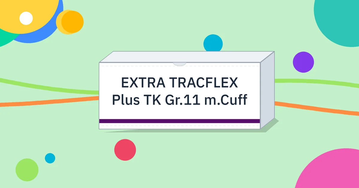 Symbolbild: Packung mit der Aufschrift EXTRA TRACFLEX Plus TK Gr.11 m.Cuff (PZN 20222889) – Verfügbarkeit und Bezug in Apotheken in Frankfurt am Main
